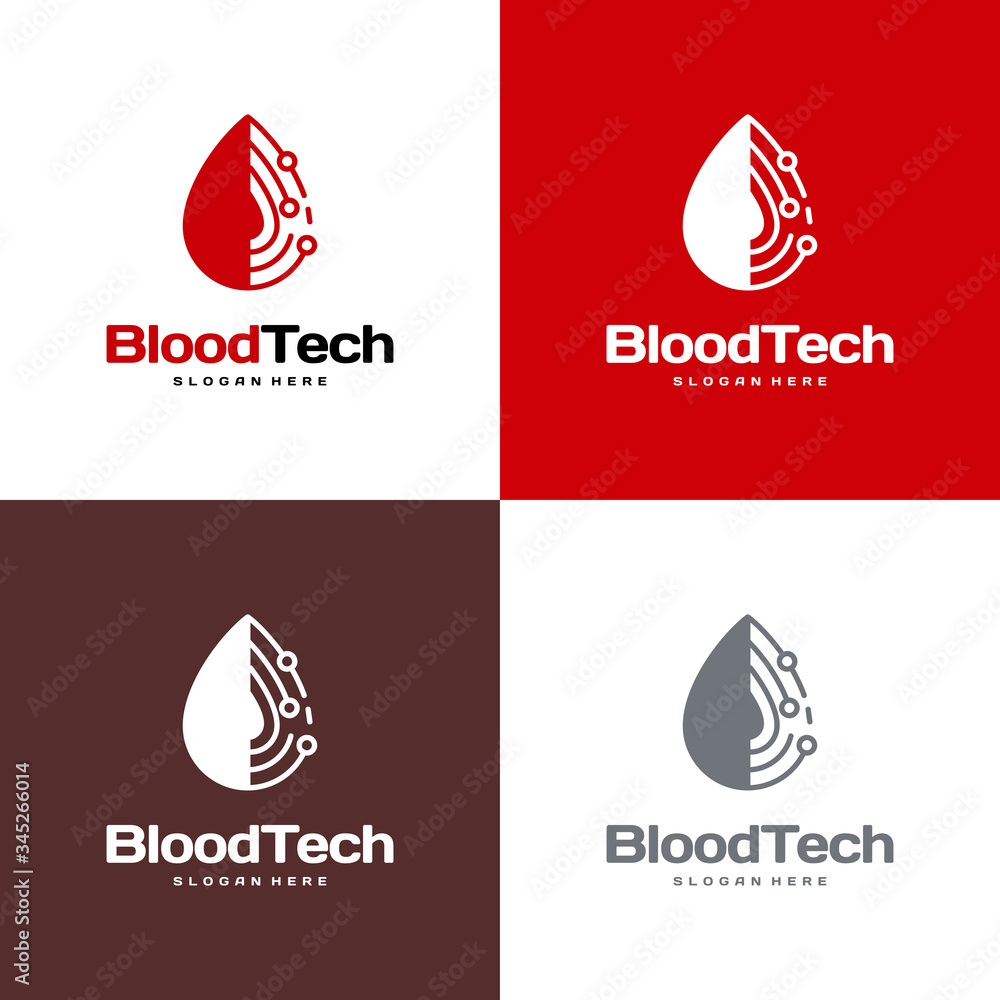 Pixel Blood logo symbol, Blood Healthcare logo designs template, Blood ...