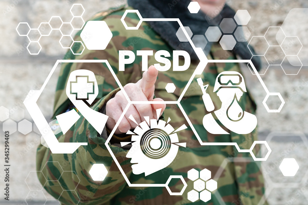 PTSD Mental Health Soldier Concept. Military Post Traumatic Stress ...