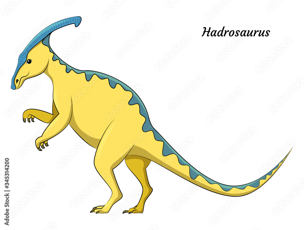 Cute cartoon hadrosaurus dino character. Vector isolated Stock Vector ...