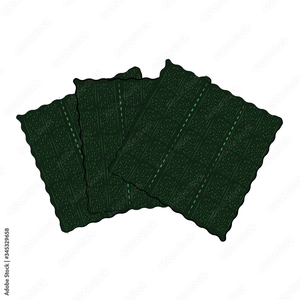 Dried nori seaweed sheets for ramen soup or sushi. Japanese food for ...