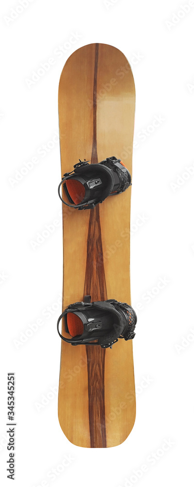 Snowboard with bindings isolated on white background Stock Photo ...