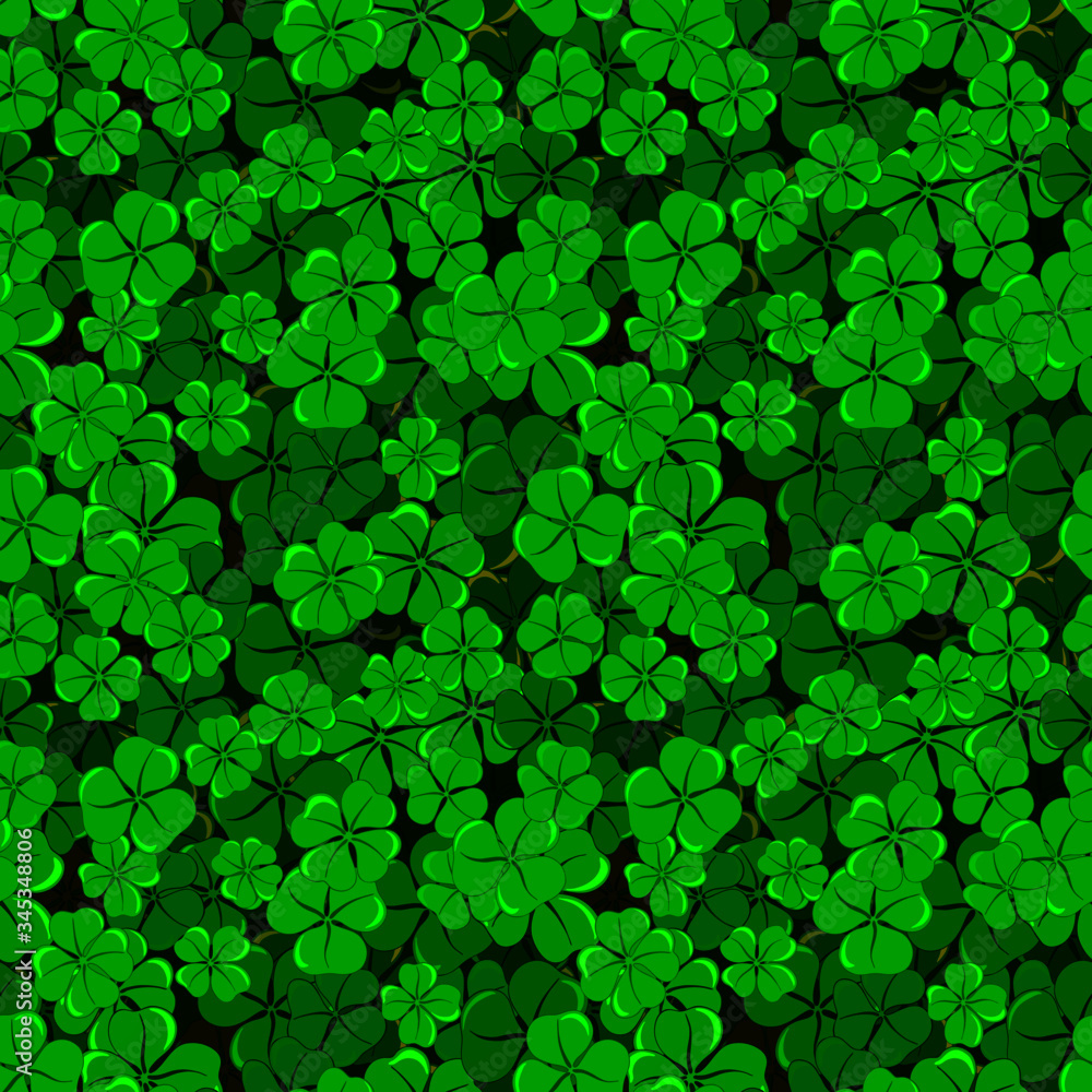 seamless pattern, vector illustration, green clover pattern, wallpaper ...