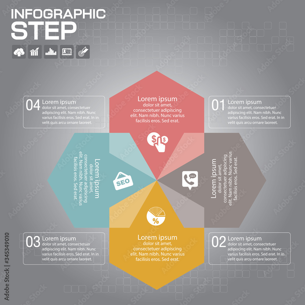 Infographics step by step. Universal abstract element of chart, graph ...