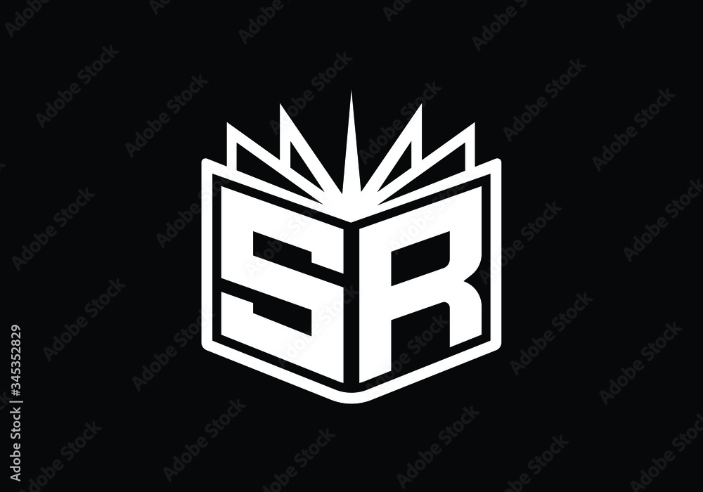 Initial Monogram Letter SR Logo Design Vector Template. Graphic ...