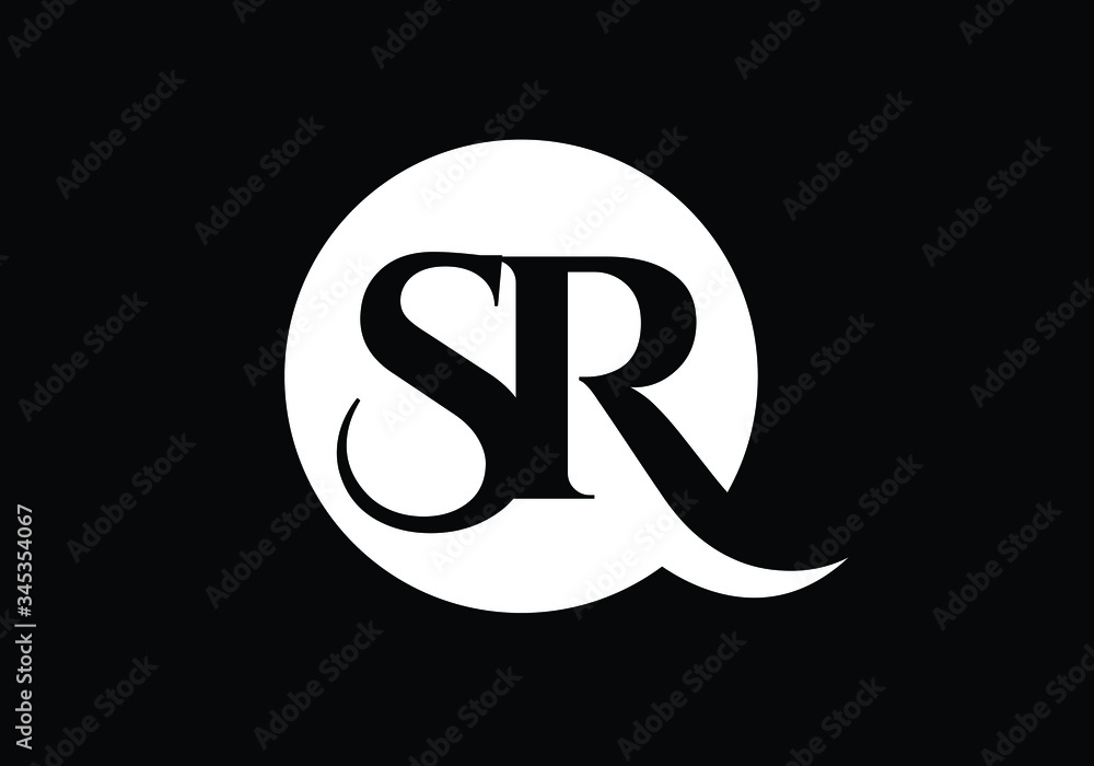 Initial Monogram Letter SR Logo Design Vector Template. Graphic ...