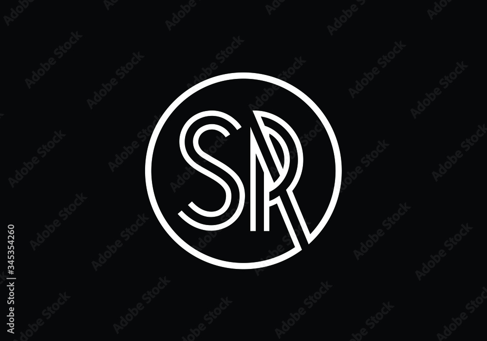 Initial Monogram Letter SR Logo Design Vector Template. Graphic ...