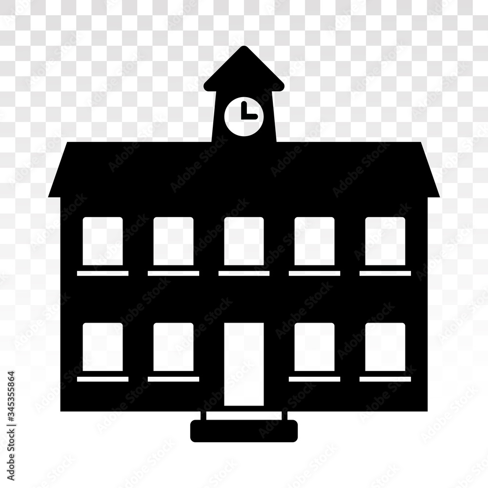 School building flat icon for educational apps and websites on a ...