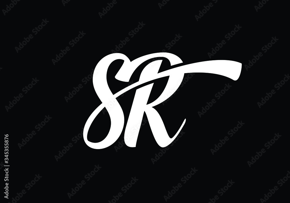 Initial Monogram Letter SR Logo Design Vector Template. Graphic ...