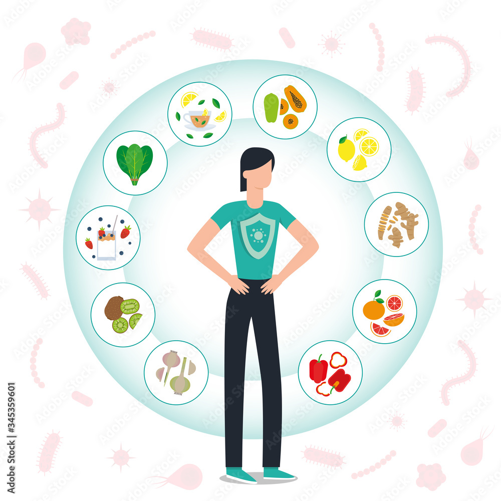 Immune system vector protection. Health bacteria virus protection ...