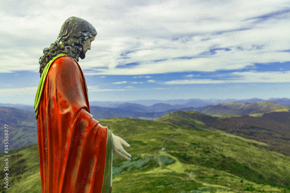 holy land Jesus Christ monument pilgrimage hiking site on top of ...