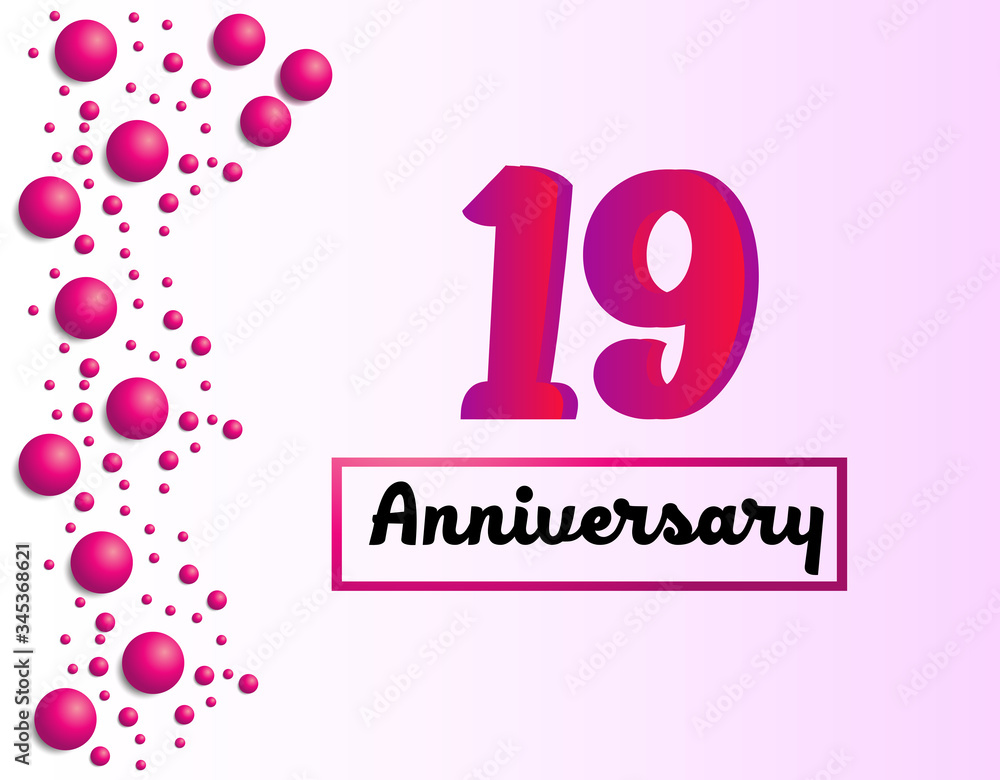 19 years anniversary celebration logo vector template design Stock ...