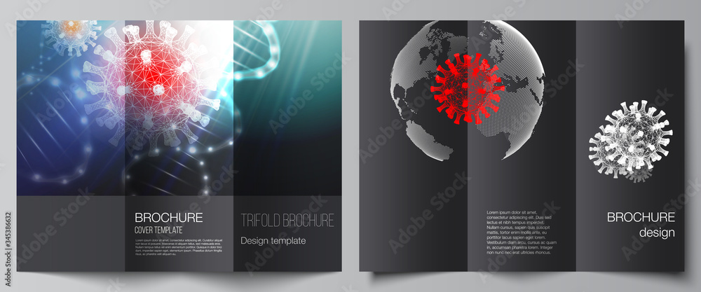 Vector layouts of covers design templates for trifold brochure, flyer ...