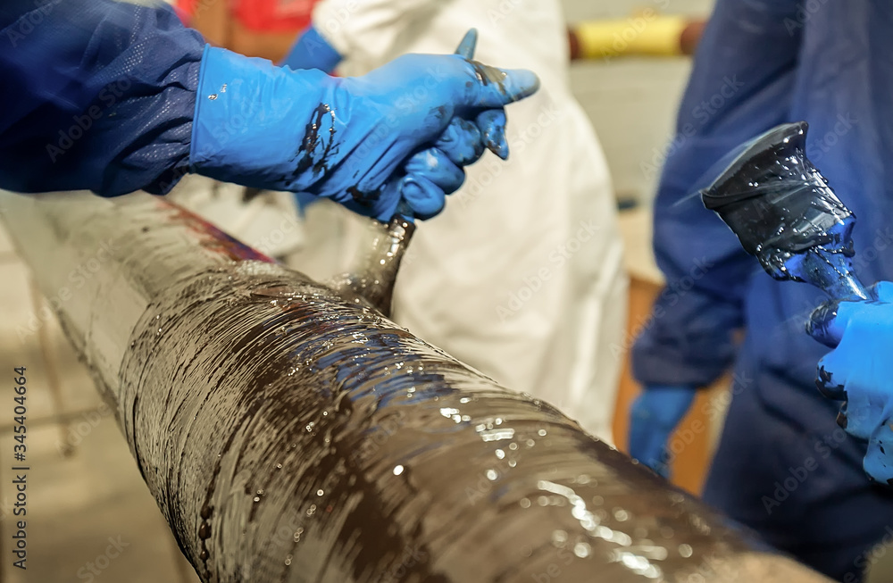 Composite pipeline repair. In the frame of resin and brush ...