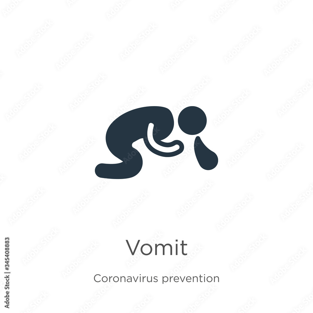 Vomit icon vector. Trendy flat vomit icon from Coronavirus Prevention ...