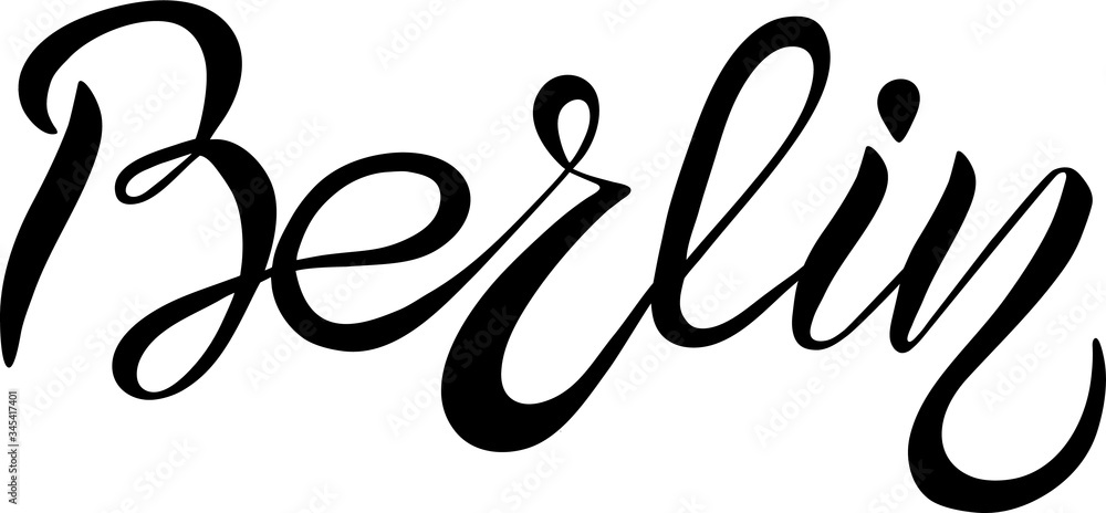 Hand drawn lettering text Berlin on textured background. City in ...