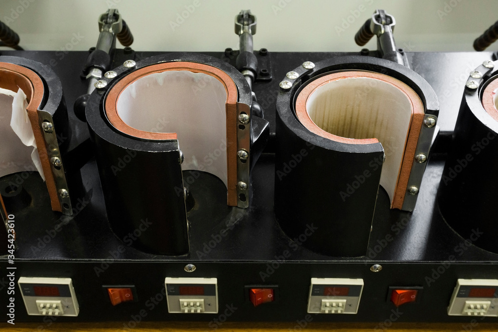 Sublimation mug production. Thermopress for mugs on several cells ...