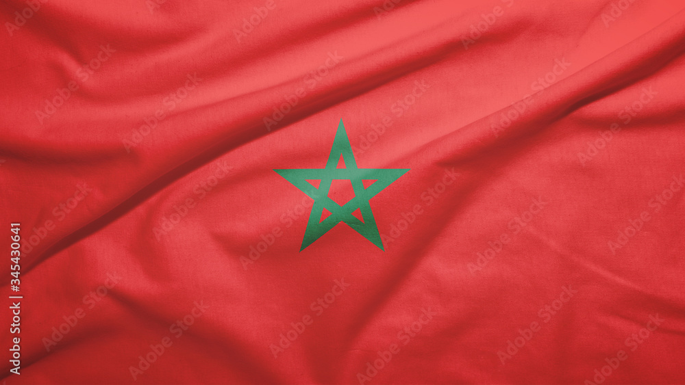 Morocco flag with fabric texture Stock Photo | Adobe Stock