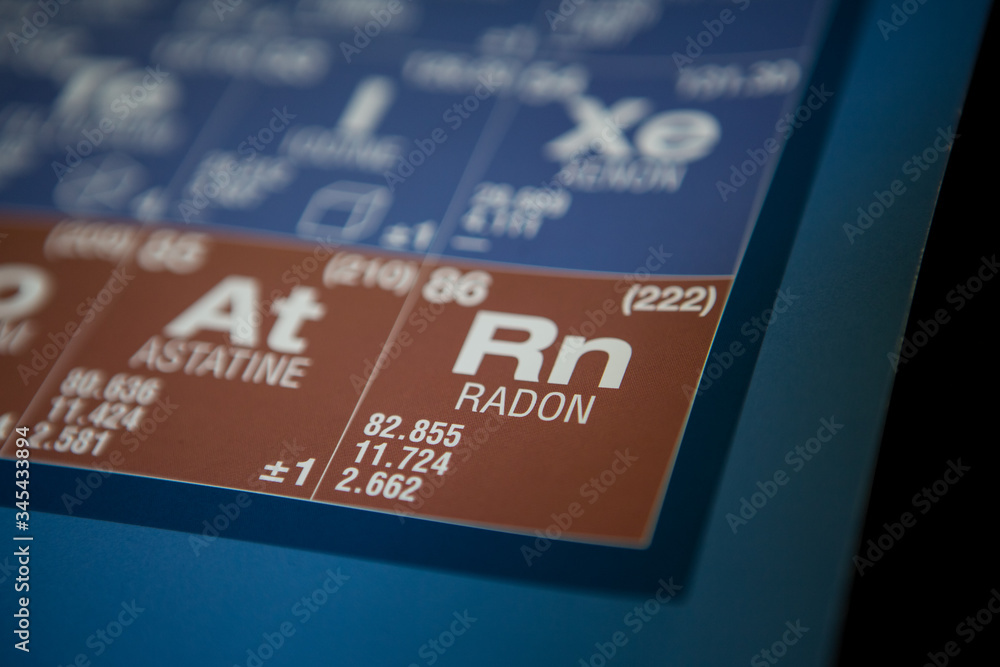 Radon on the periodic table of elements Stock Photo | Adobe Stock
