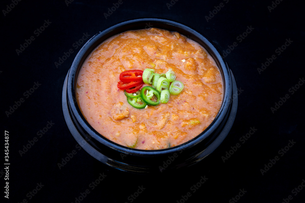 Ground soybean stew which is called Kongbiji-jjigae in Korea Stock ...