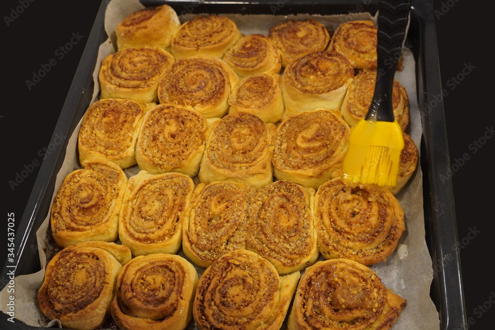 Homemade delicious wasp nest cake made in Romania , with sugar,milk ...