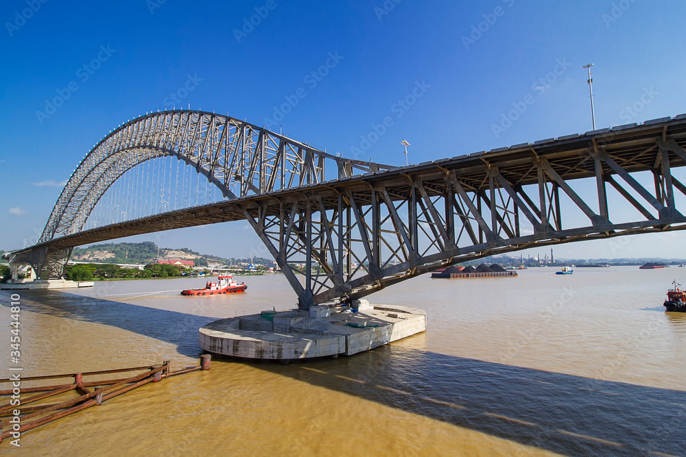 mahakam bridge, Samarinda, East Kalimantan, Indonesia Stock Photo ...