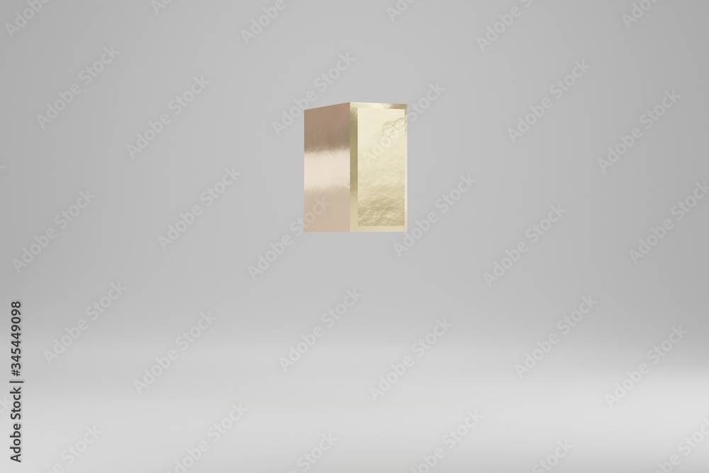 Gold 3d quotes symbol. Golden sign isolated on white background. 3d ...