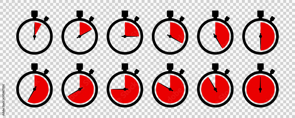 Timers icon on transparent background. Isolated vector elements ...
