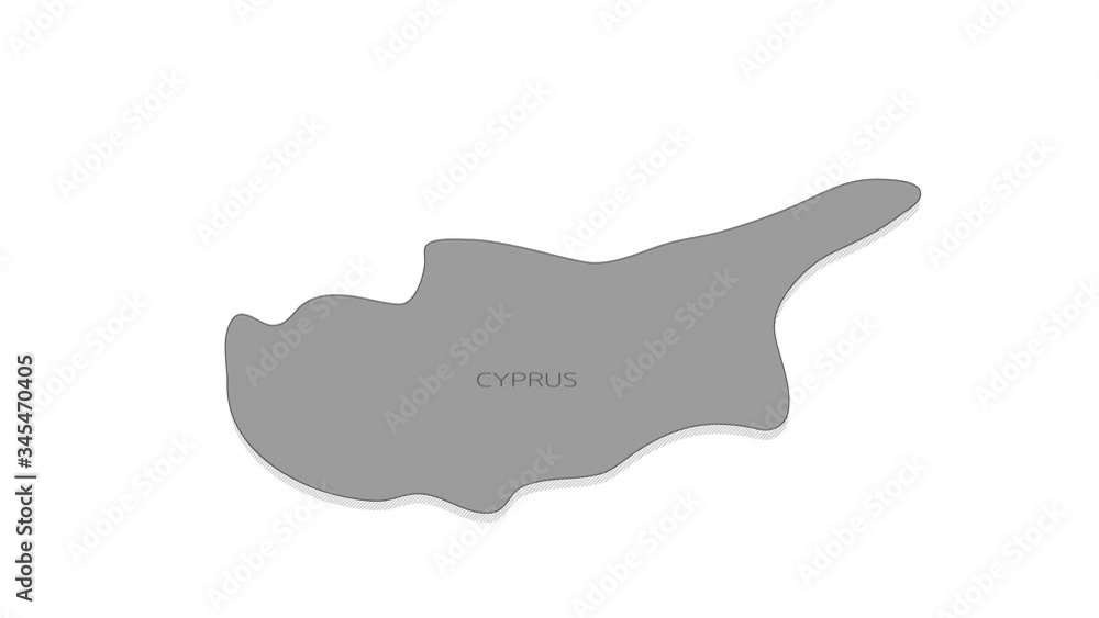 Cyprus animated map with alpha channel. Stock Video | Adobe Stock