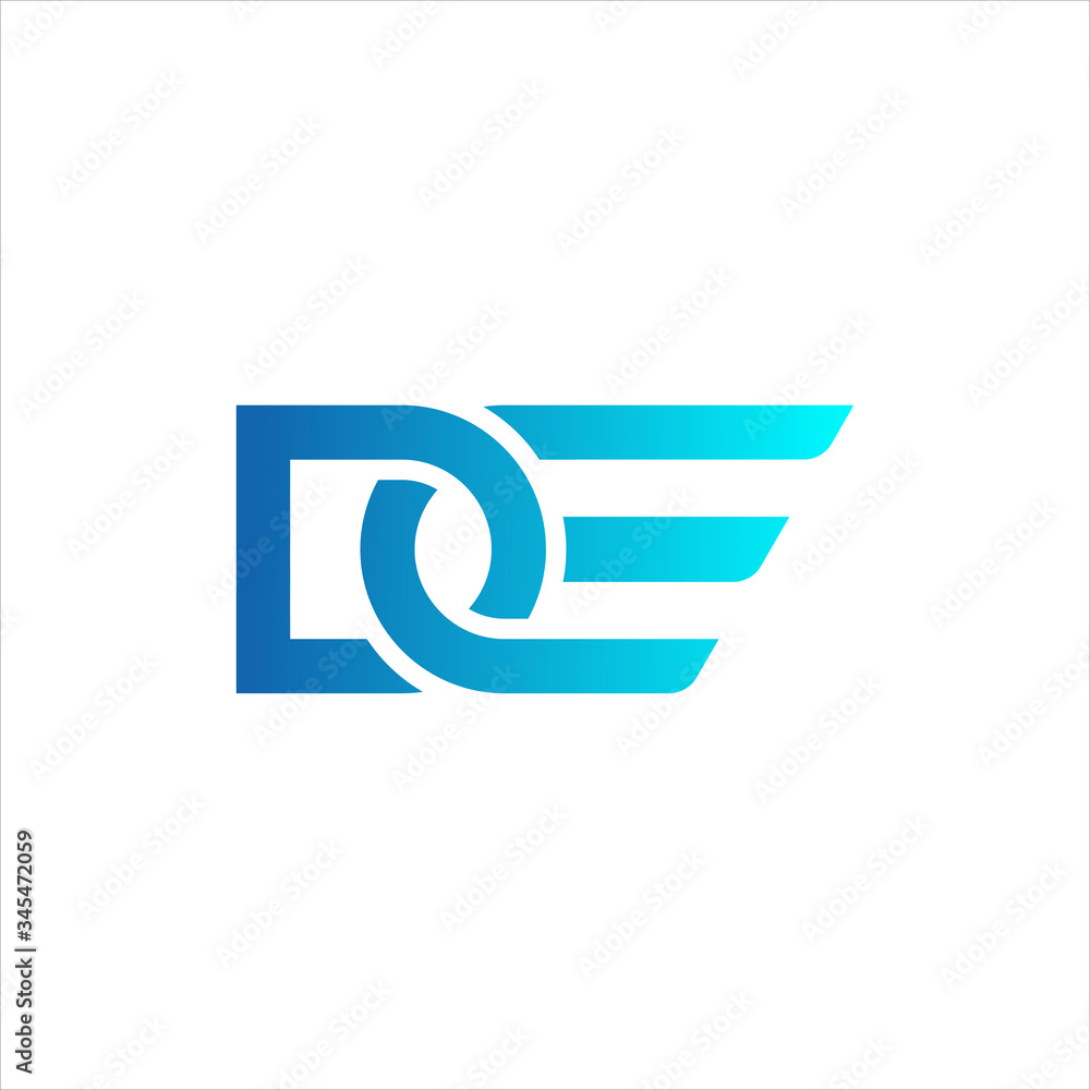Vector Letter DE with wing concept logo design template illustration ...