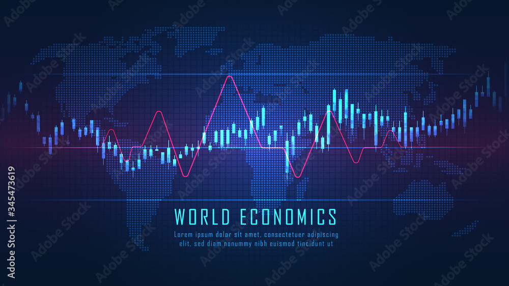 World map with graph in futuristic concept suitable for financial ...