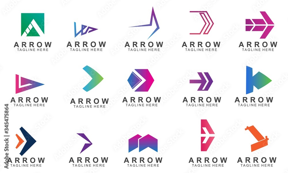 Set of arrow logo design Stock Vector | Adobe Stock