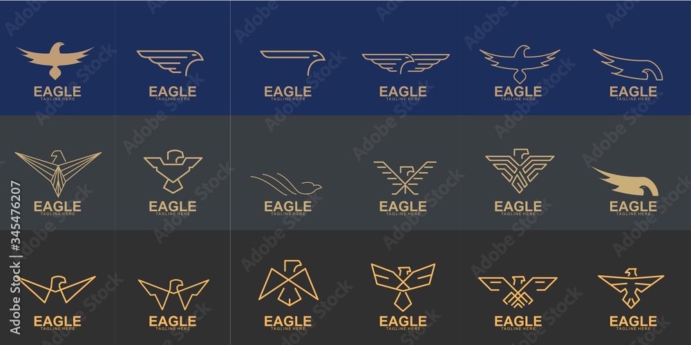 Set of Eagle logo Stock Vector | Adobe Stock