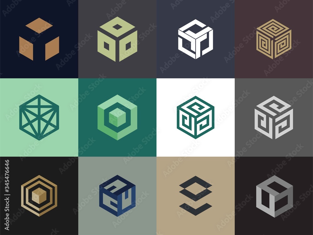 set of Premium box logo design Stock Vector | Adobe Stock