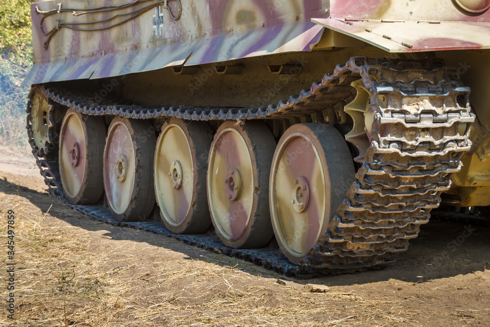 Caterpillar of a german World War II heavy tank The Tiger Stock Photo ...