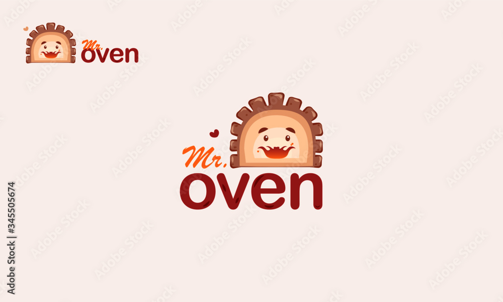 Bakery logo design with icon including a character of a smiley oven ...