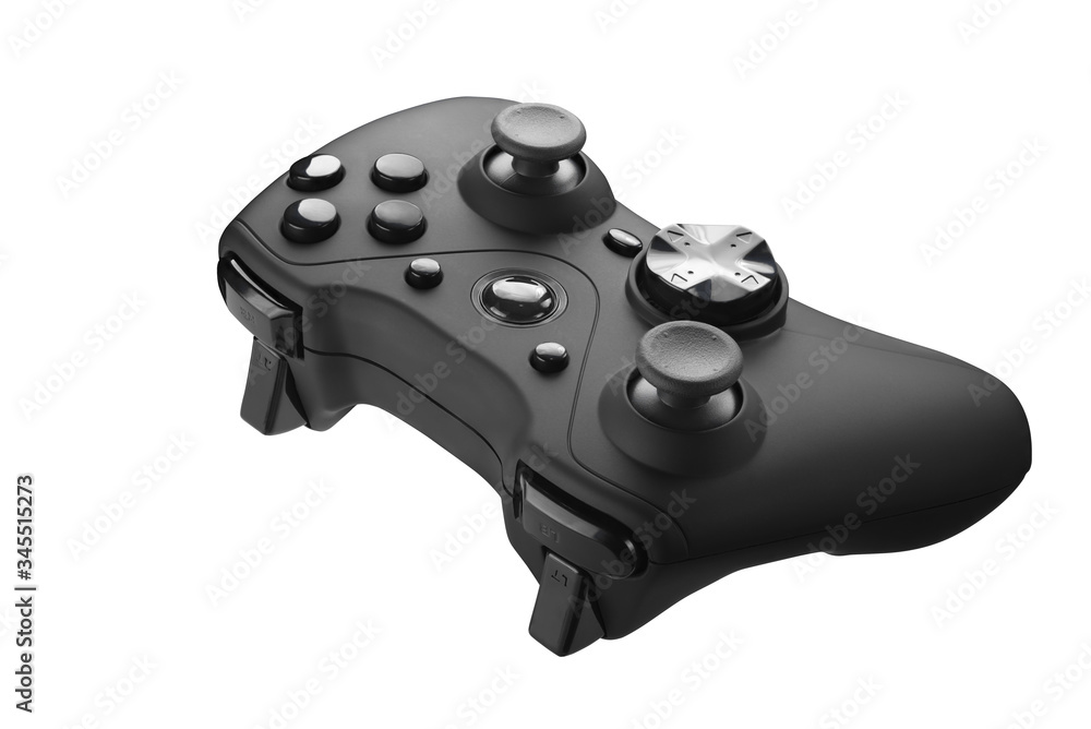 Gamepad with side view. isolated on white background. Full depth of ...