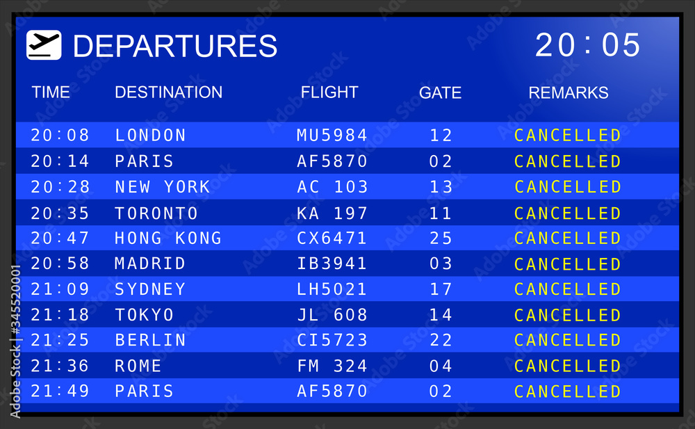 Flight Departures Board Cancelled Flights Stock Illustration Adobe Stock flight-departures-board-cancelled-flights-stock-illustration-adobe-stock