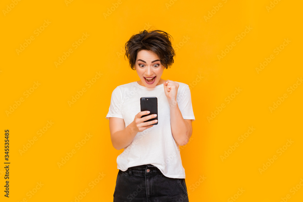 Beautiful woman taking selfie at home. Young cute girl talking via ...