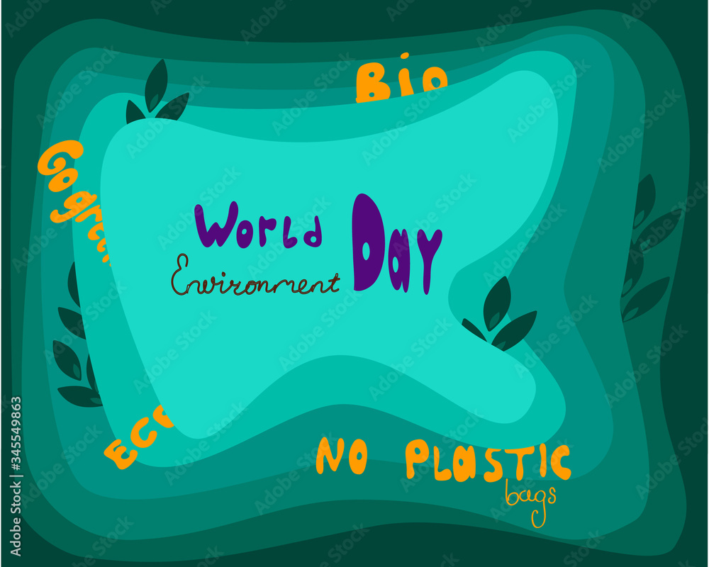 World Environment day concept. 3d paper cut eco friendly design. World ...