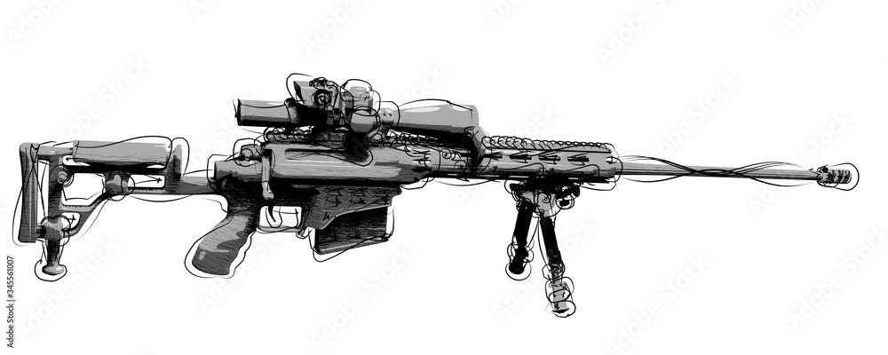Large-caliber, semi-automatic, anti-materiel sniper system. Sniper ...