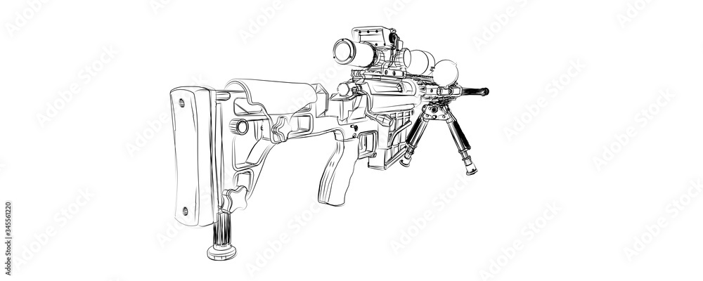 Large-caliber, semi-automatic, anti-materiel sniper system. Sniper ...