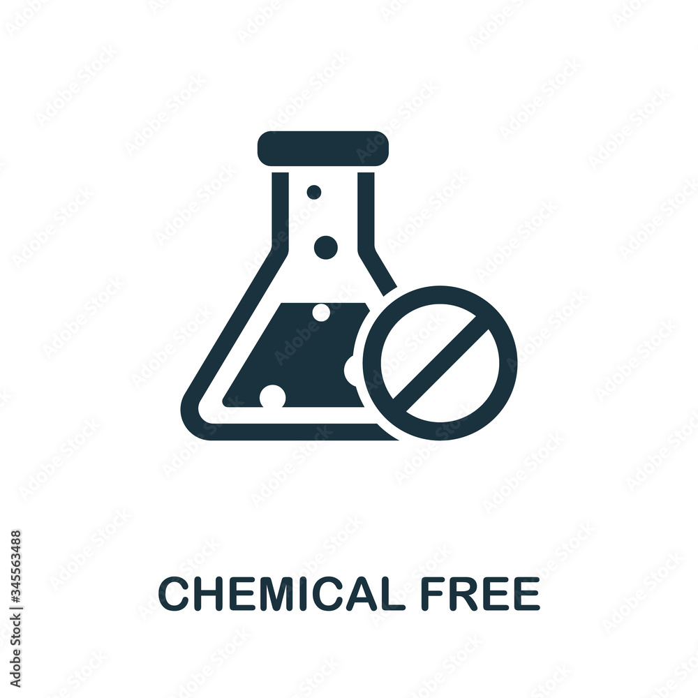 Chemical Free icon from organic farming collection. Simple line ...
