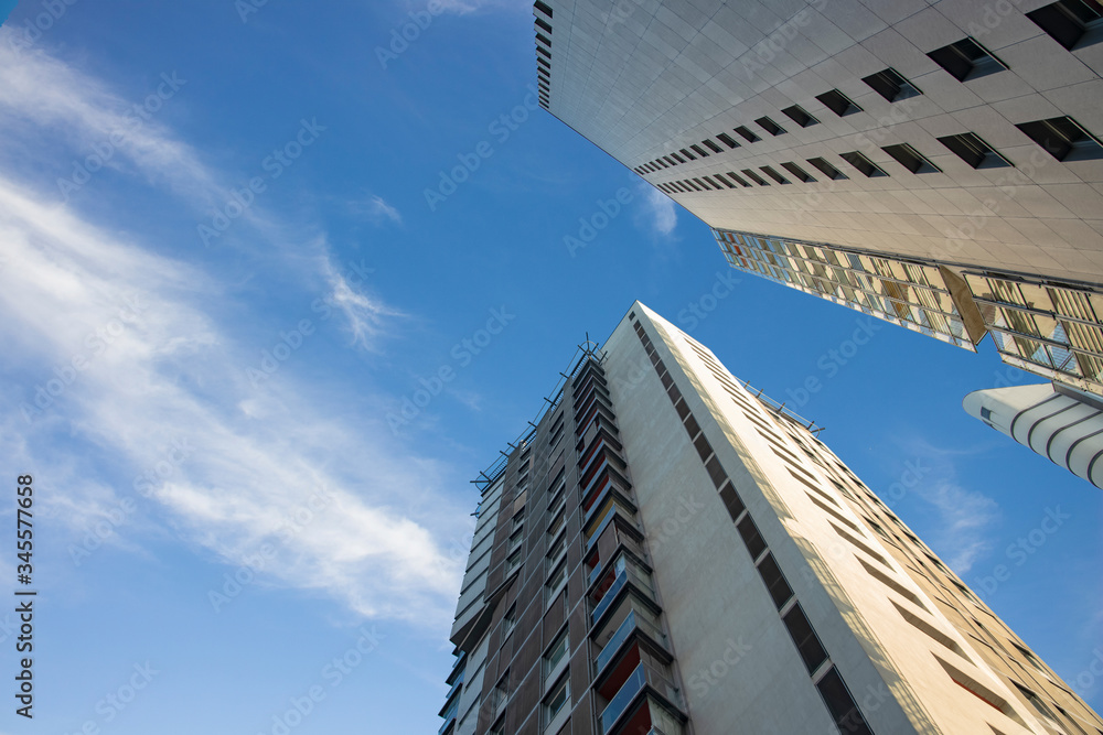 modern city common living building apartment exterior facade ...