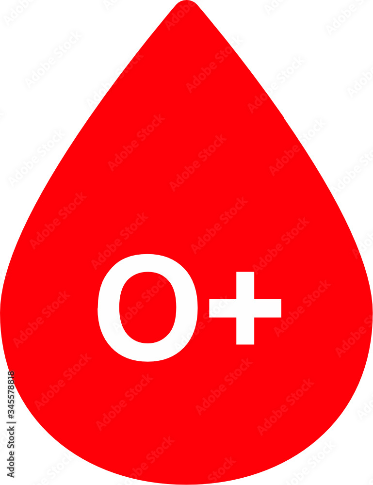 O Plus Blood Group Drop Icon Symbol Stock Vector | Adobe Stock