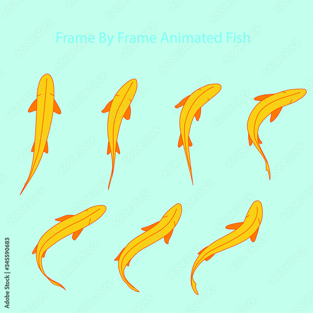Vector Fish, Frame by Frame Animation for 2D Animation, Motion Graphics ...