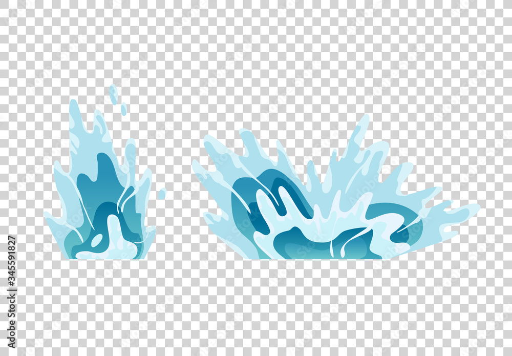 Water splash animation. Shock waves on transparent background. Spray ...