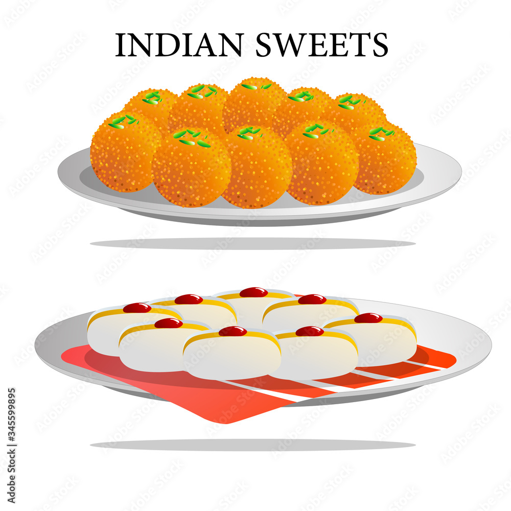 Vector Indian Sweets Illustration Stock Illustration | Adobe Stock
