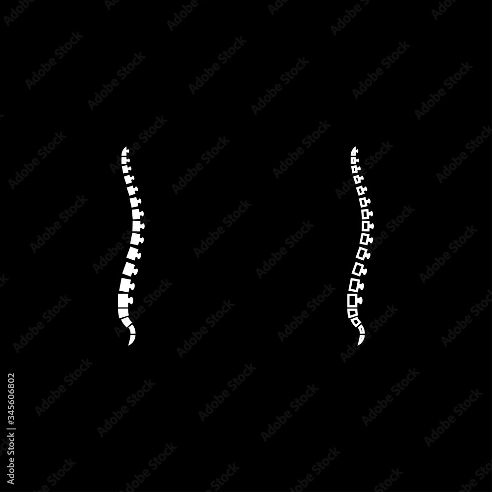 Spine human Spinal Lateral view Vertebras Dorsal vertebrae icon outline ...