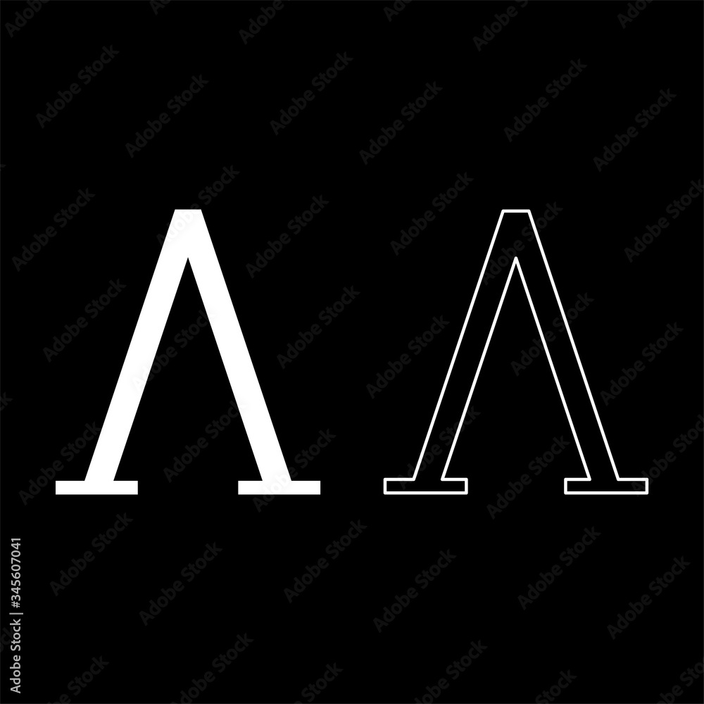 Lambda greek symbol capital letter uppercase font icon outline set ...