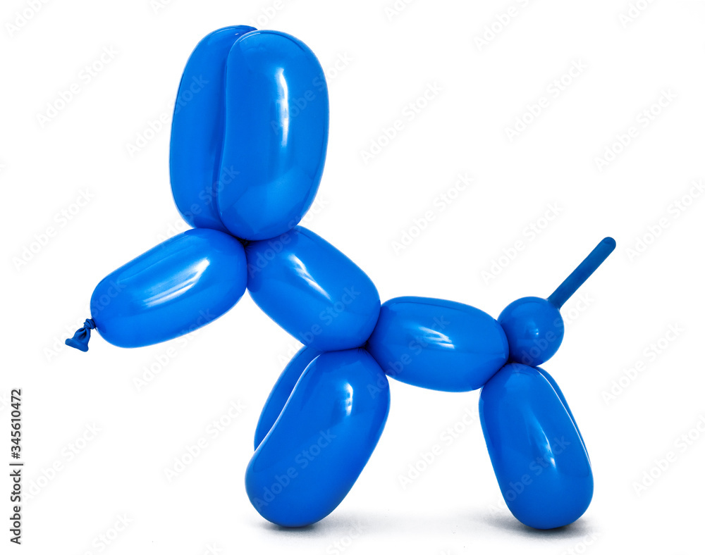 High-res photo of an blue metallic balloon dog isolated on white ...